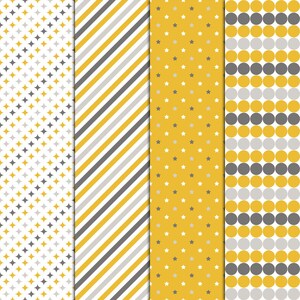 Mustard & Gray Patterns, 20 Digital Papers 12“x12“, Pattern File PAT ...