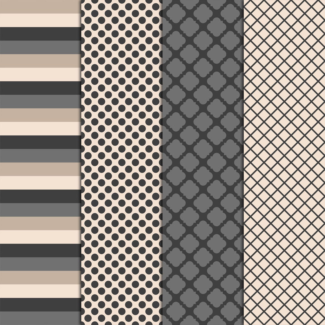 Beige and Gray/grey Patterns Neutral Background 20 Digital | Etsy