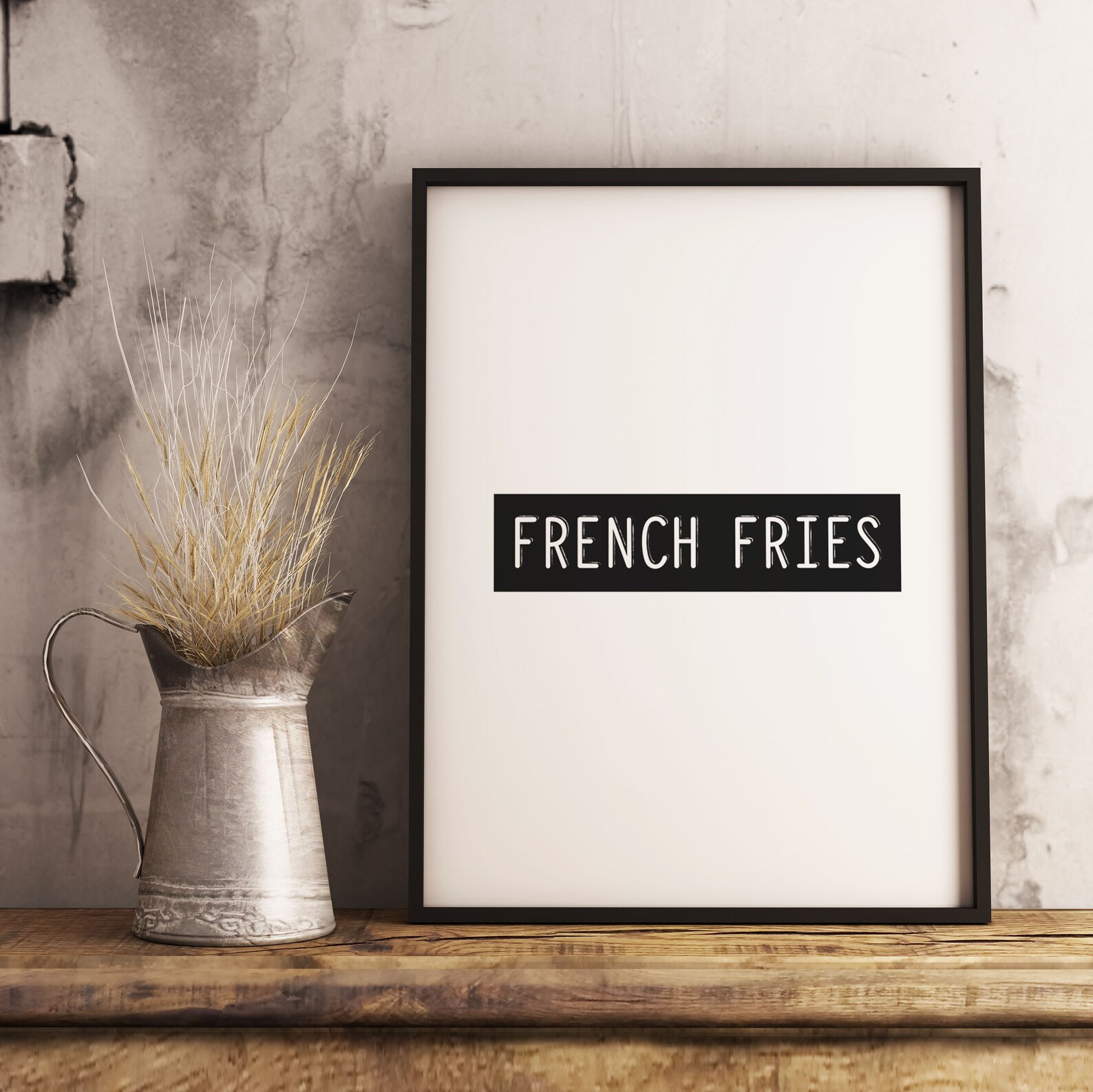 French Fries Printable Art Scandinavian Print Modern - Etsy