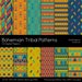 Bohemian Tribal Patterns, 12 Digital Papers 12x12, PAT File Included ...
