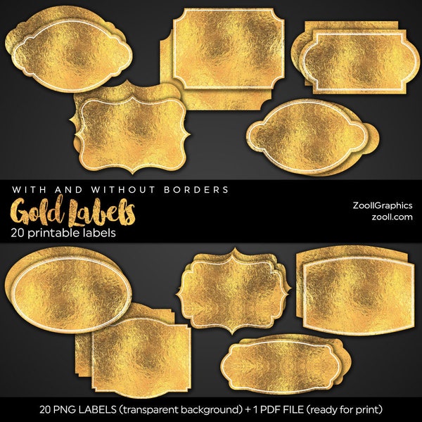 Gold Border Labels - Etsy