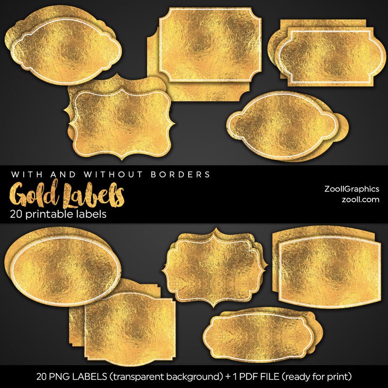 Gold Border Labels - Etsy