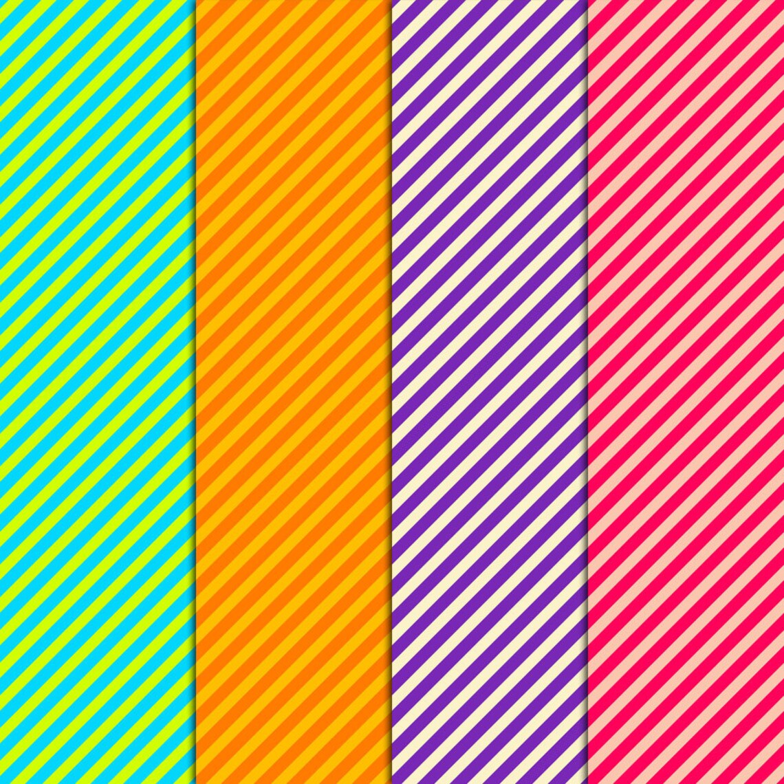 Vibrant Summer Colors Patterns Neon Paper 20 Digital Papers | Etsy