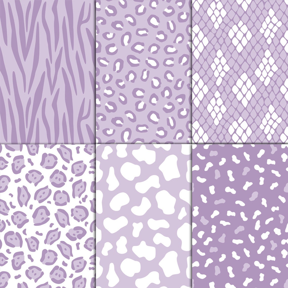Purple Animals Patterns Digital Paper 18 Digital Papers - Etsy
