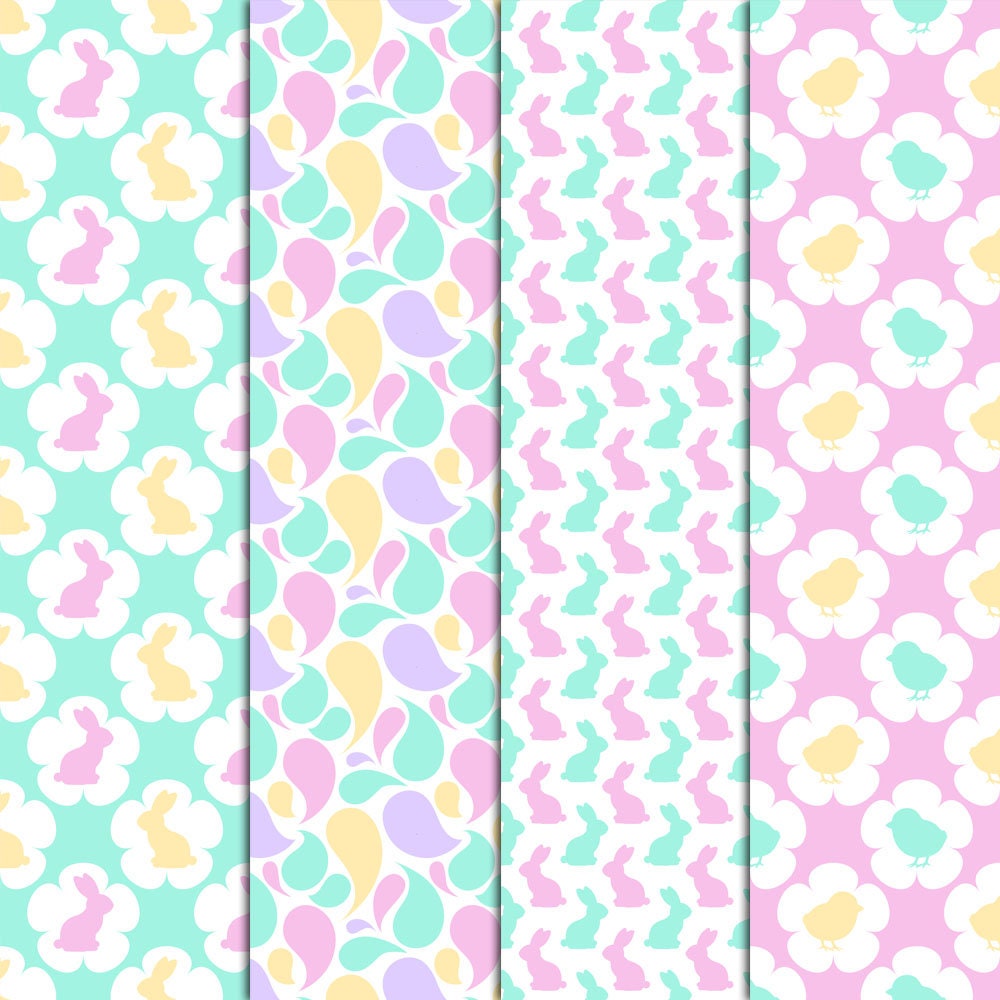 Easter Patterns 20 Digital Papers 12x12 Easter Eggs | Etsy