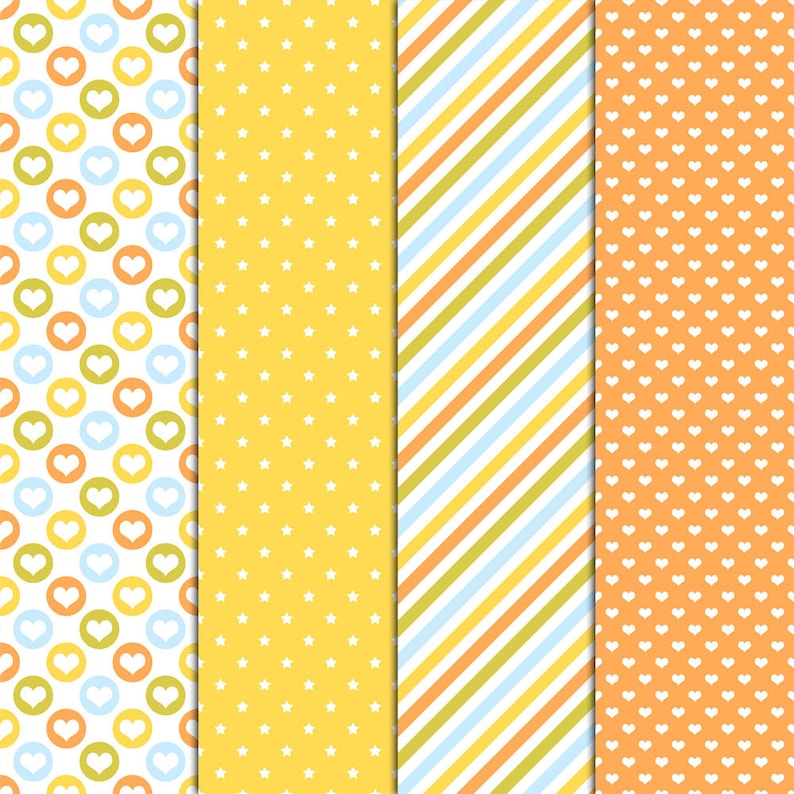 Happy and Colorful Patterns 20 Digital Papers | Etsy