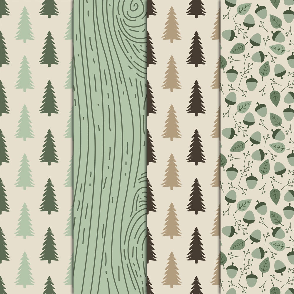 Forest Digital Papers Autumn Leaves Fall Scrapbooking Paper - Etsy