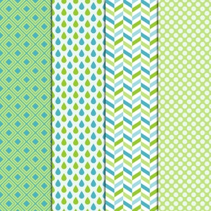Blue and Green Patterns, 20 Digital Papers 12“x12“, Photoshop Pattern ...