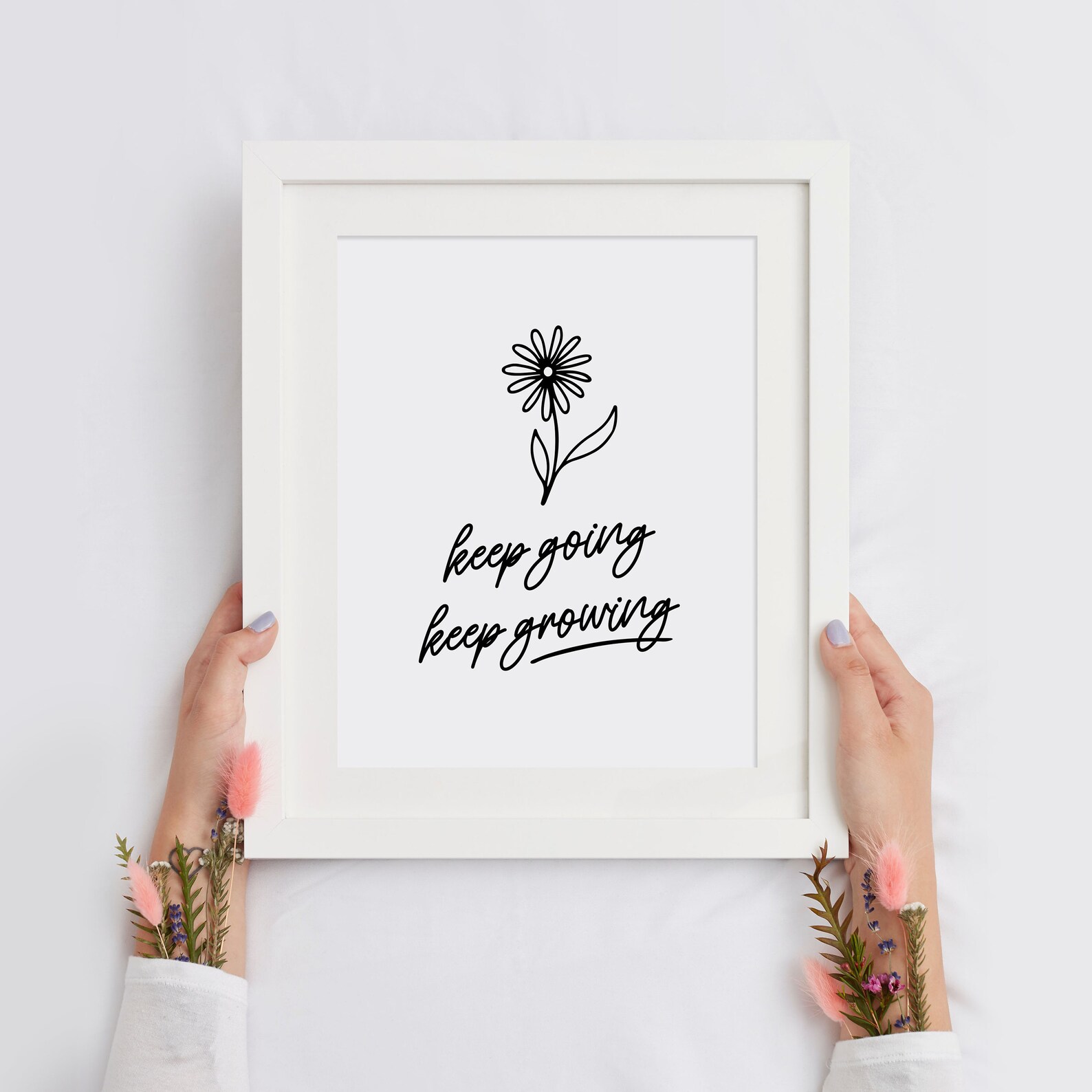 Keep Going Keep Growing Print Flower Bedroom Poster - Etsy
