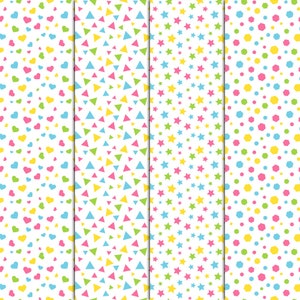 Colorful Confetti Patterns 12 Digital Papers 12x12 - Etsy