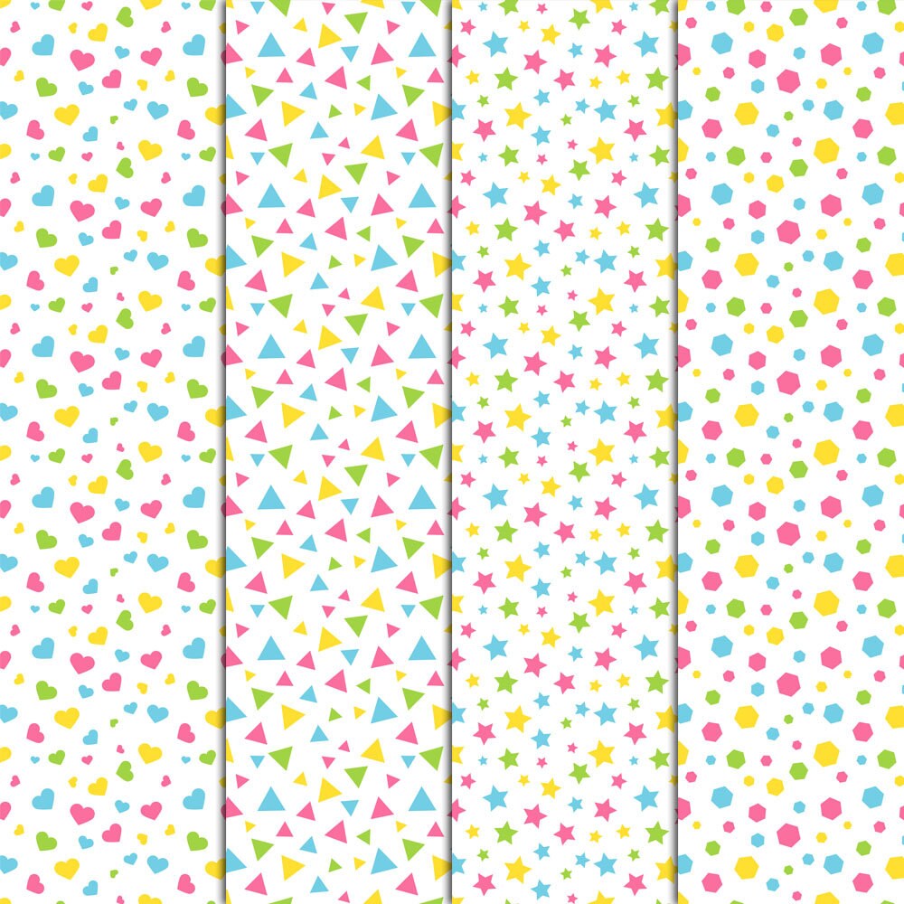 Colorful Confetti Patterns 12 Digital Papers 12x12 | Etsy