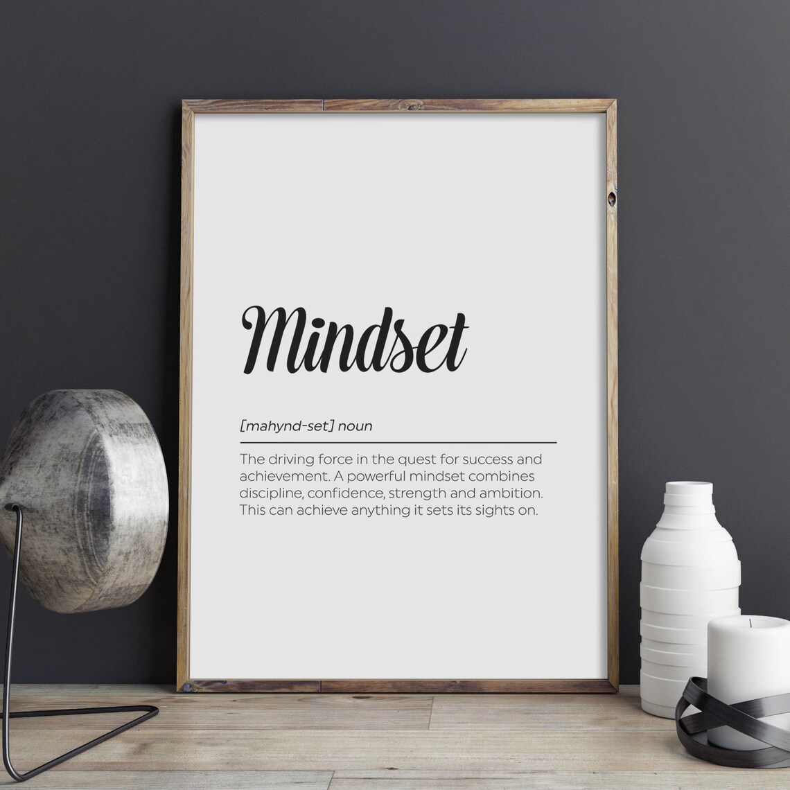 Mindset Definition Print Motivational Poster Office - Etsy