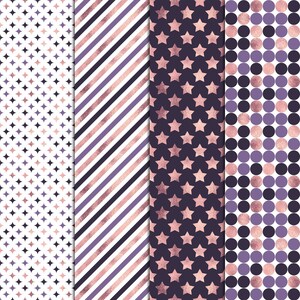 Lavender & Rose Gold Patterns, 20 Digital Papers 12x12, PAT File ...