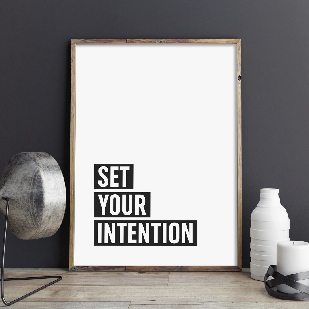 Set Your Intention, Printable Art, Quote, Inspirational Typography ...