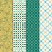 Turquoise and Gold Patterns 16 Digital Papers 12x12 - Etsy