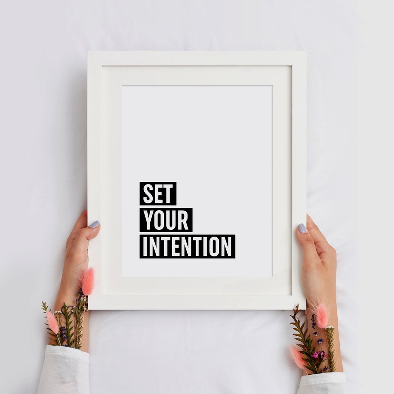 Set Your Intention Printable Art Quote Inspirational - Etsy