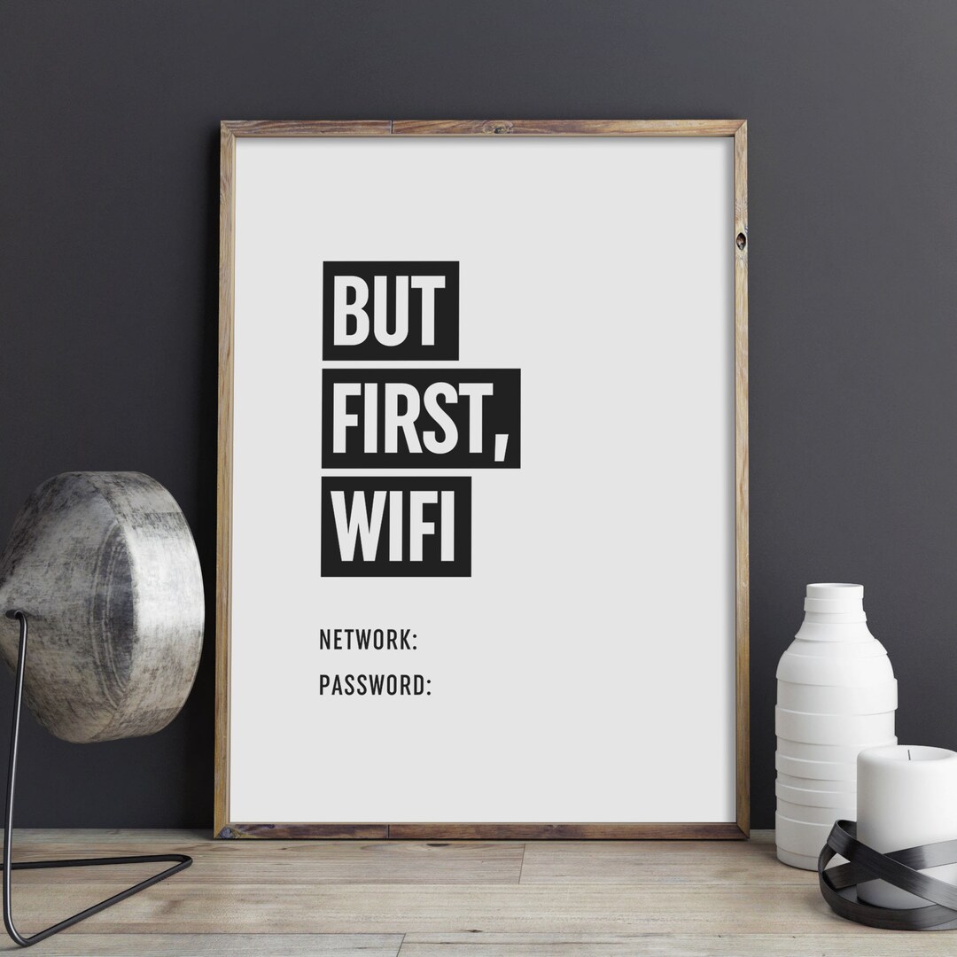 But First Wifi Printable Art, Printable Wifi Password Sign, Wifi Code ...
