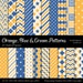 Orange, Blue and Cream Patterns, 20 Digital Papers (12“x12“), Pattern ...