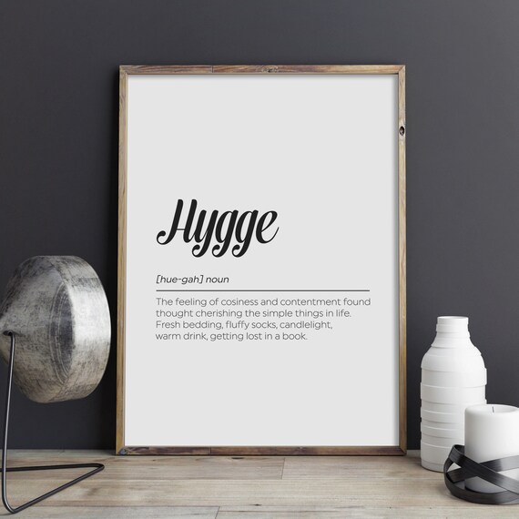 Hygge Definition Print Family Poster Bedroom Printable Wall | Etsy