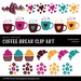 Coffee Break Boho Colors Clip Art, 27 PNG Files, Coffee Cups, Cupcakes ...