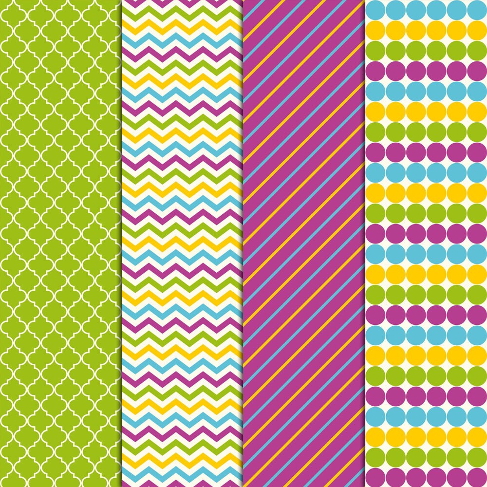 Fun and Bright Colors Patterns 20 Digital Papers 12x12 | Etsy