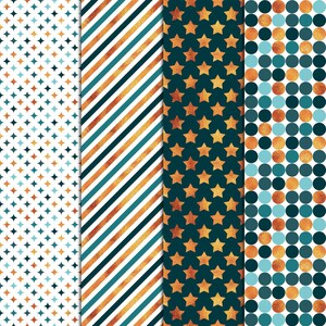 Teal & Copper Patterns, 20 Digital Papers 12“x12“, PAT File Included ...