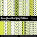 Lime Green and Gray Patterns, 20 Digital Papers (12“x12“), Photoshop ...