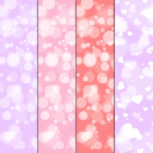 Romantic Bokeh Digital Papers, Scrapbooking, Hearts Bokeh Lights ...