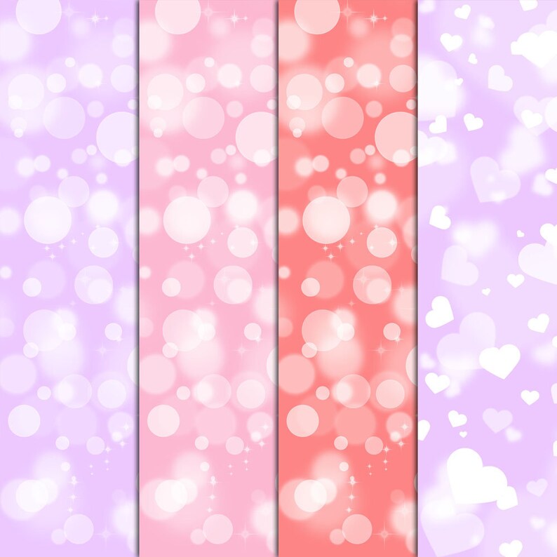 Romantic Bokeh Digital Papers Scrapbooking Hearts Bokeh - Etsy