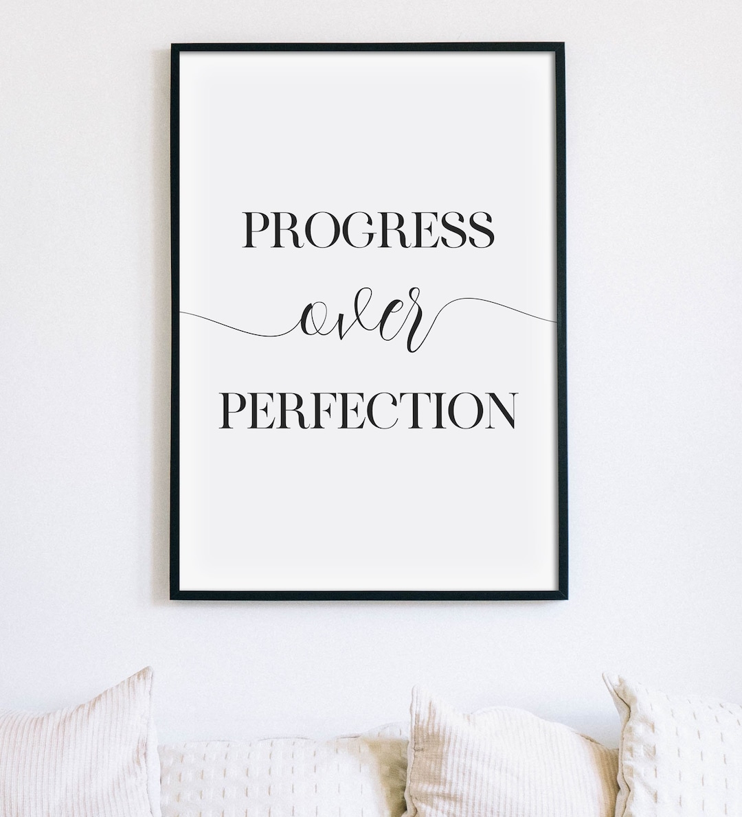 Progress Over Perfection Printable Wall Art, Uplifting Office Poster, Motivational Print ...
