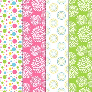 Colorful Spring Patterns, 20 Digital Papers (12“x12“), Photoshop ...