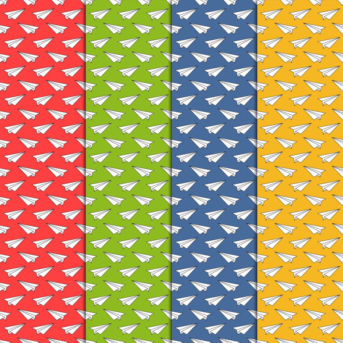 Paper Airplanes Patterns 20 Digital Papers 12x12 Colorful - Etsy