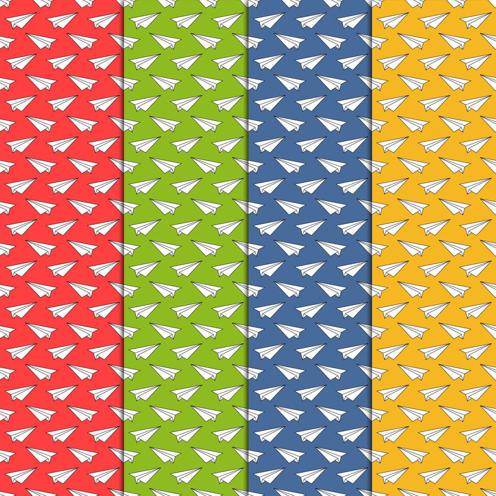Paper Airplanes Patterns 20 Digital Papers 12x12 Colorful - Etsy