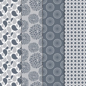 Gray/grey Patterns, 20 Digital Papers (12“x12“), PAT File Included ...