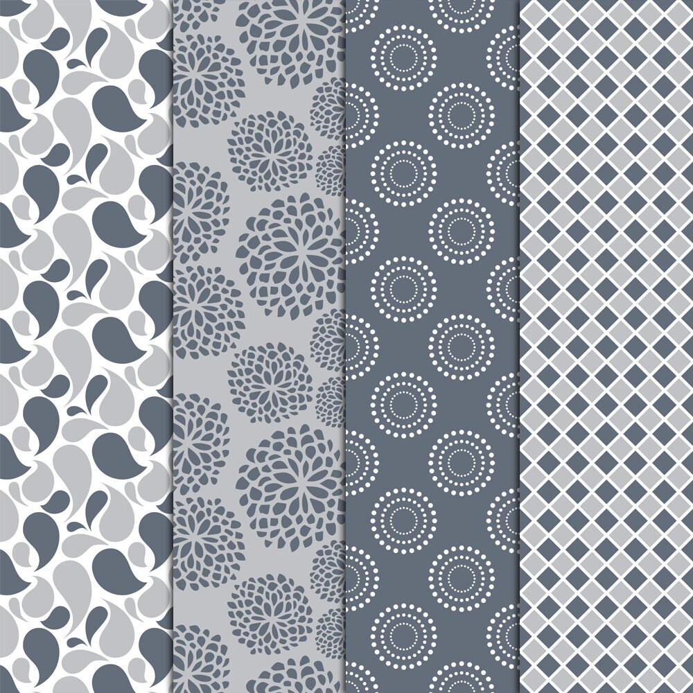 Gray/Grey Patterns 20 Digital Papers 12x12 PAT File | Etsy