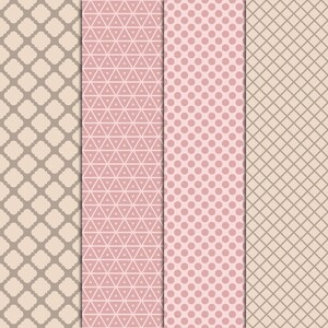 Pink and Beige Patterns, 20 Digital Papers 12x12, Baby Girl Shower ...
