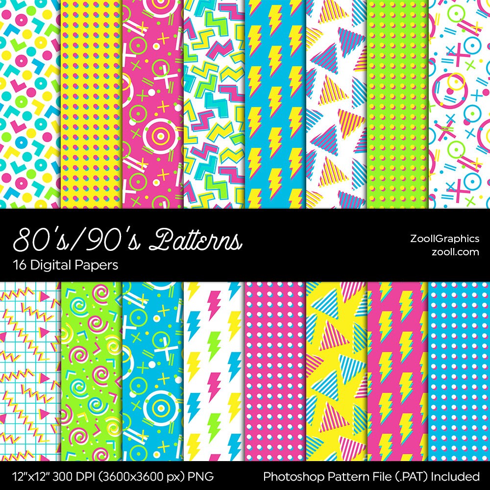 Neon Digital Papers BUNDLE Digital Papers 12x12 PAT File - Etsy