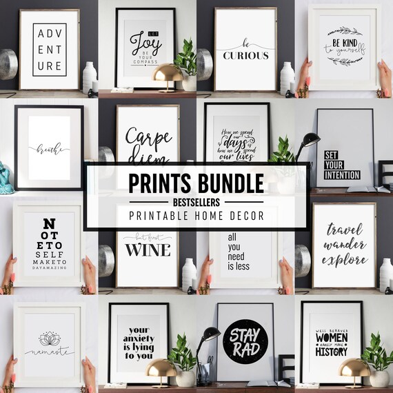 Digital Prints BUNDLE 16 Posters Printable Quotes Wall Art | Etsy