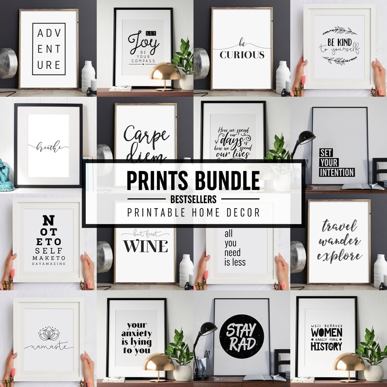 Digital Prints BUNDLE 16 Posters Printable Quotes Wall Art - Etsy