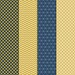 Mustard and Blue Patterns, 20 Digital Papers (12“x12“), PAT File ...