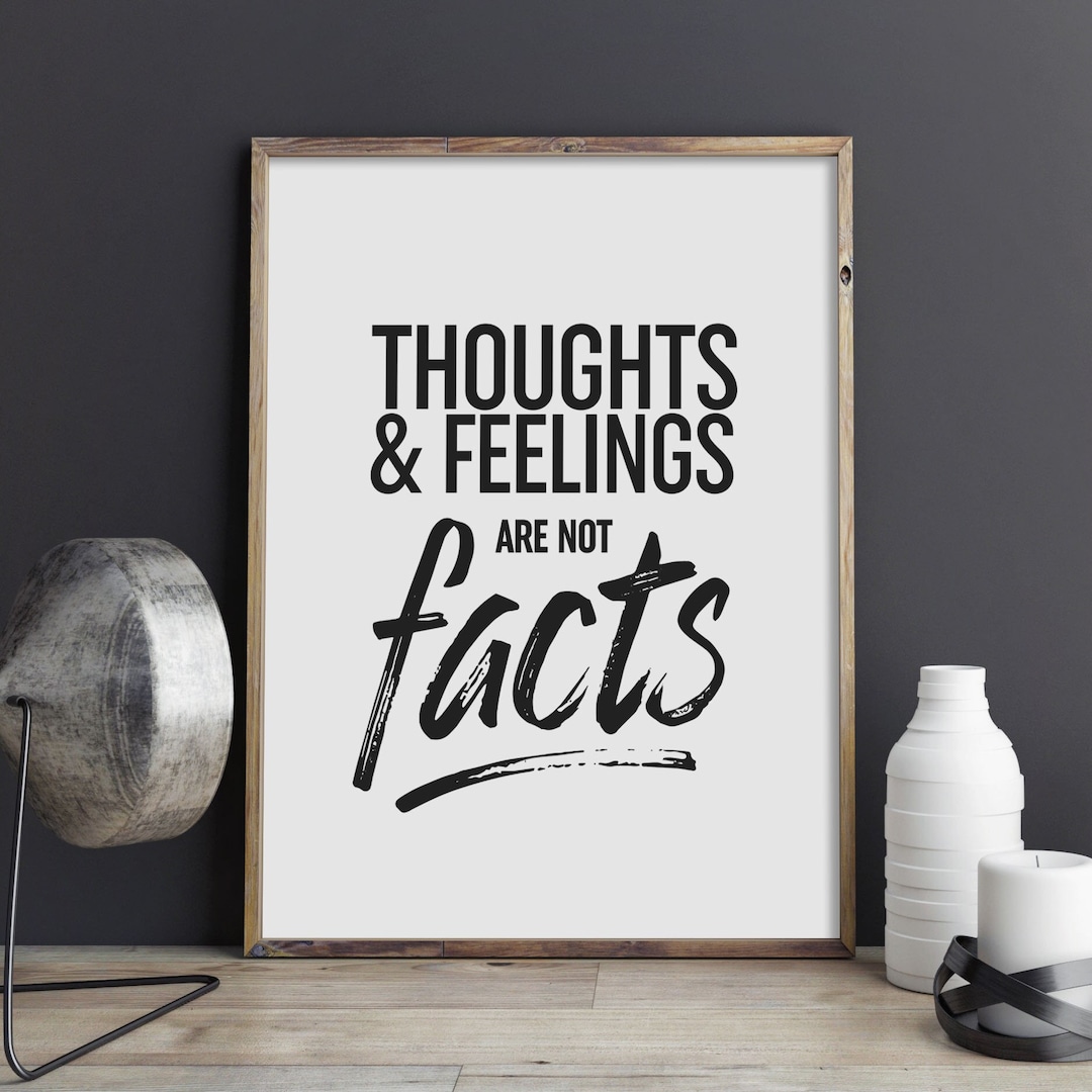 Thoughts and Feelings Are Not Facts Print, Mental Health Poster ...