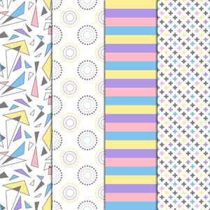 Modern Pastel Patterns, 12 Digital Papers 12“x12“, Photoshop Pattern ...