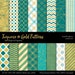 Turquoise and Gold Patterns 16 Digital Papers 12x12 - Etsy