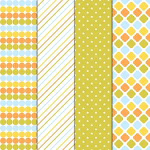 Happy and Colorful Patterns, 20 Digital Papers 12"x12", PAT File ...