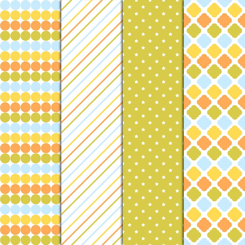 Happy and Colorful Patterns 20 Digital Papers - Etsy