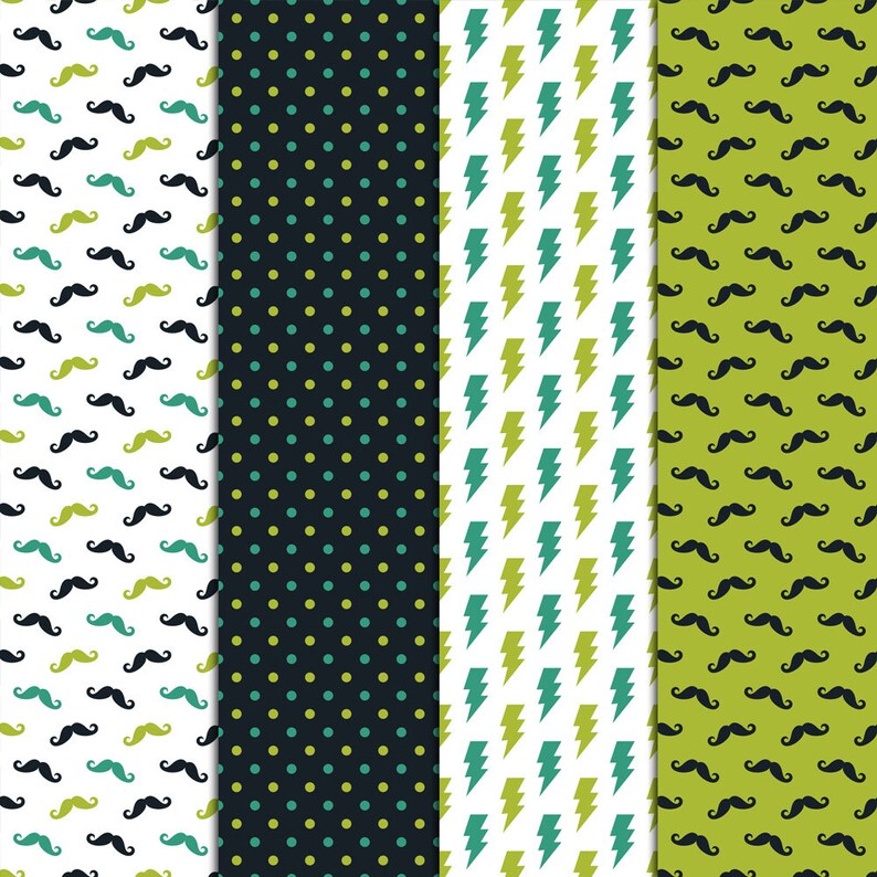 Green Hipster Patterns 20 Digital Papers 12x12 Photoshop - Etsy