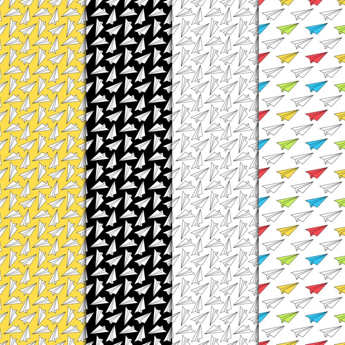 Paper Airplanes Patterns 20 Digital Papers 12x12 - Etsy