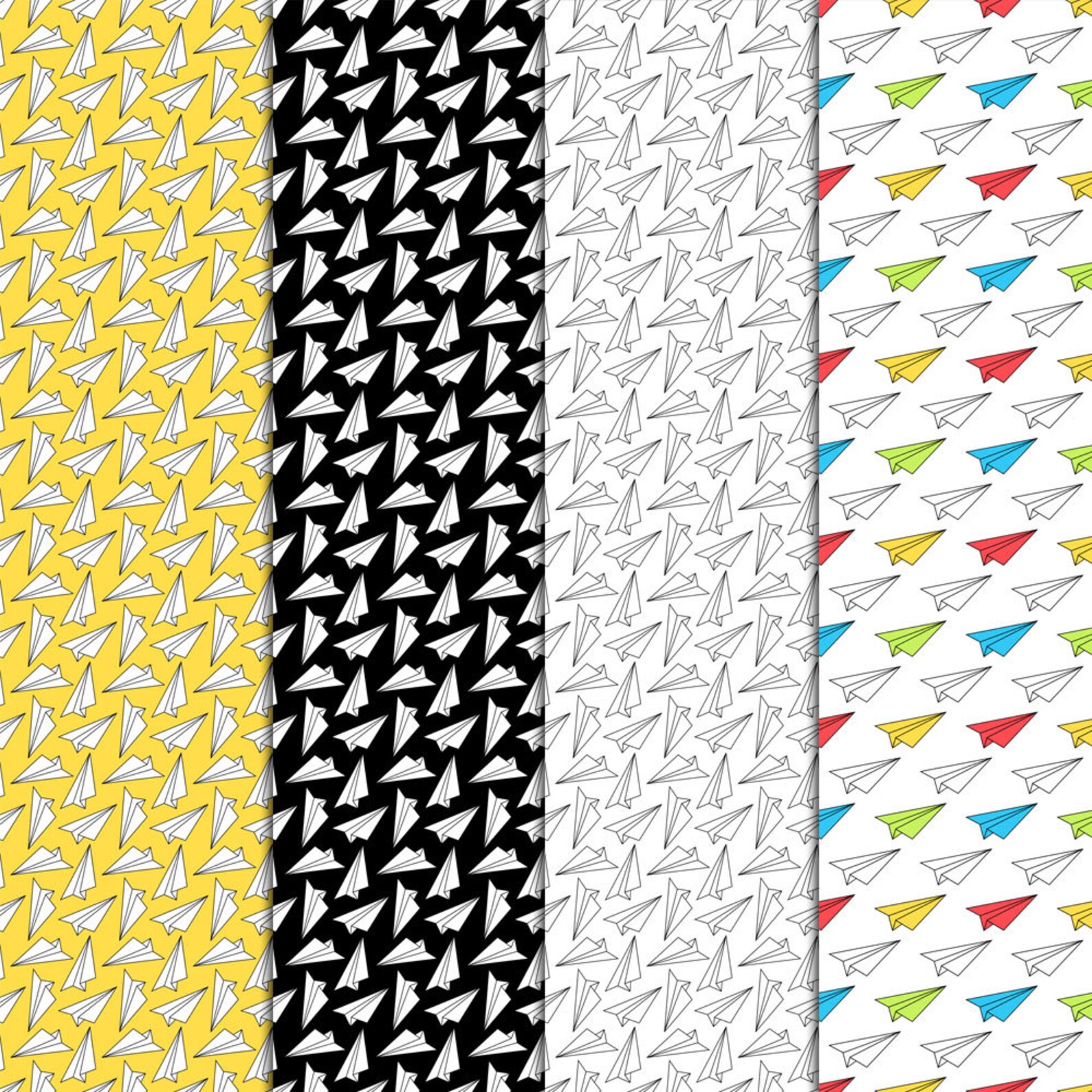 Paper Airplanes Patterns 20 Digital Papers 12x12 - Etsy