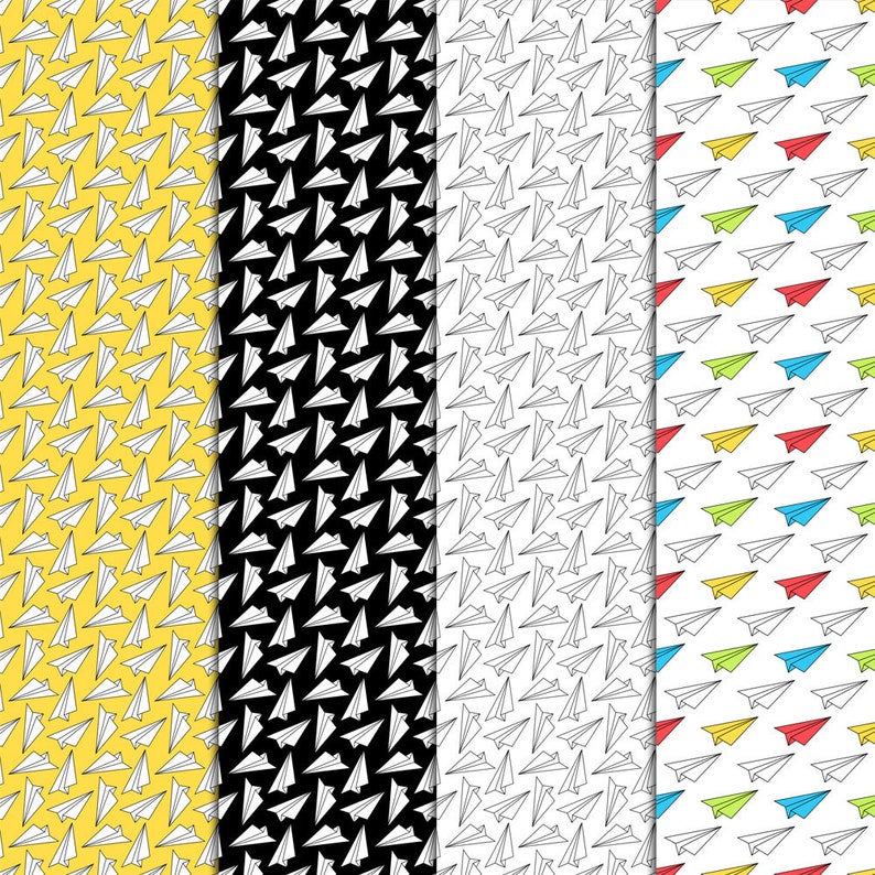 Paper Airplanes Patterns 20 Digital Papers 12x12 - Etsy