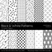 Black & White Patterns Geometric Modern 12 Digital Papers | Etsy